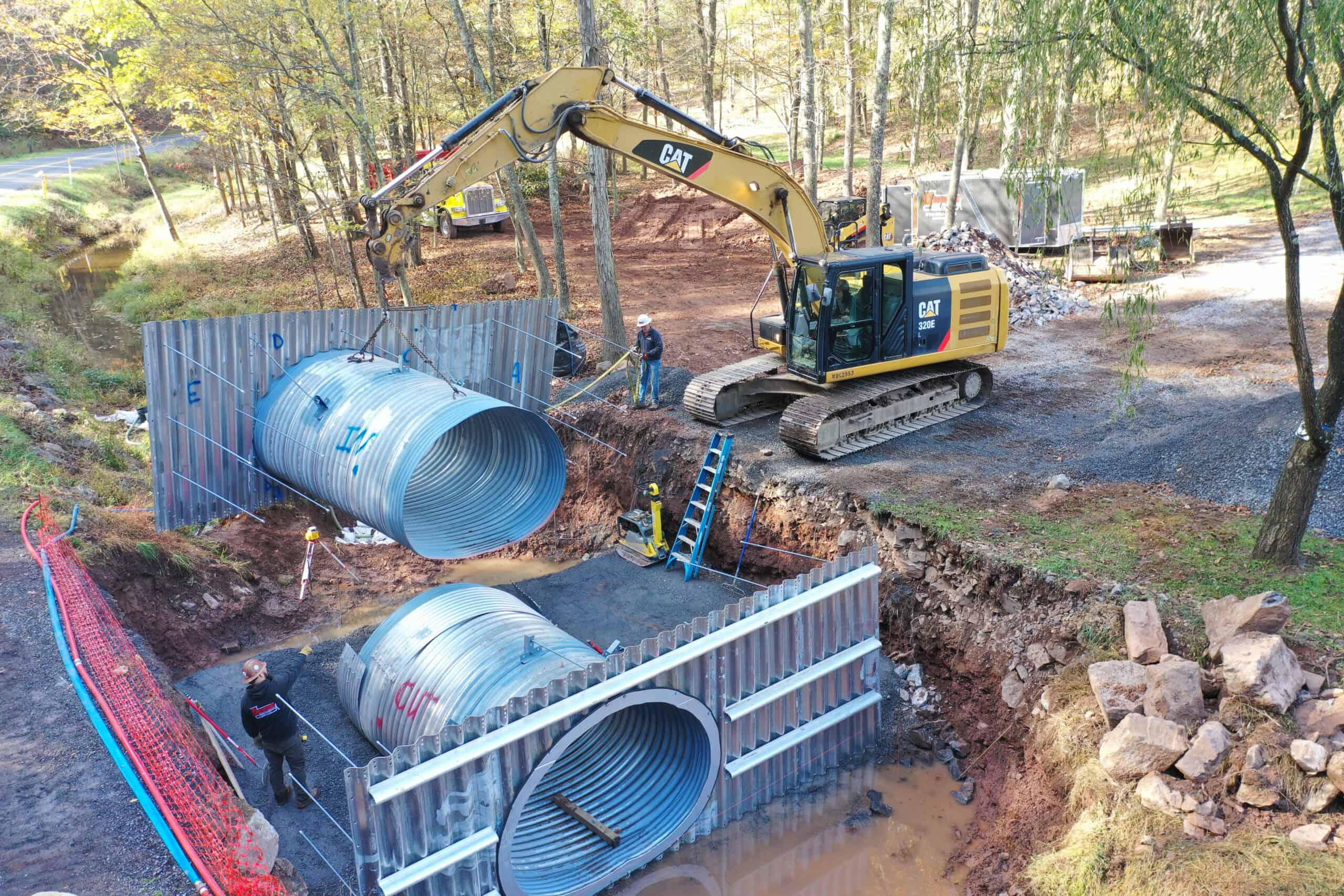 Culvert Installation | Arched Metal Pipe with Headwalls